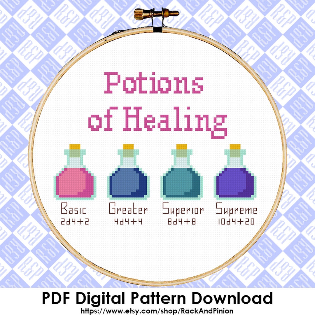Potions of Healing Dungeons and Dragons 5e DND D&D- Counted Cross ...
