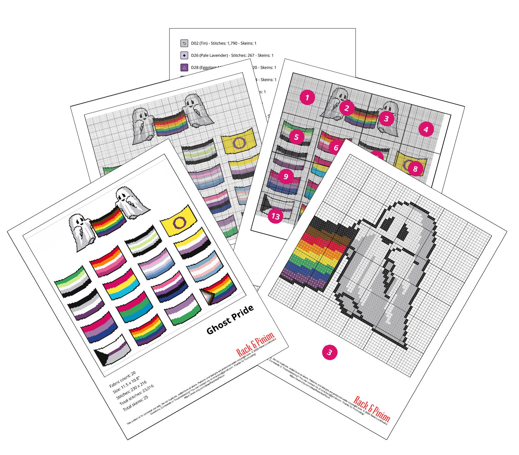 Spooky Ghosts With Pride Flags LGBTQIA Gay Pride Counted | Etsy