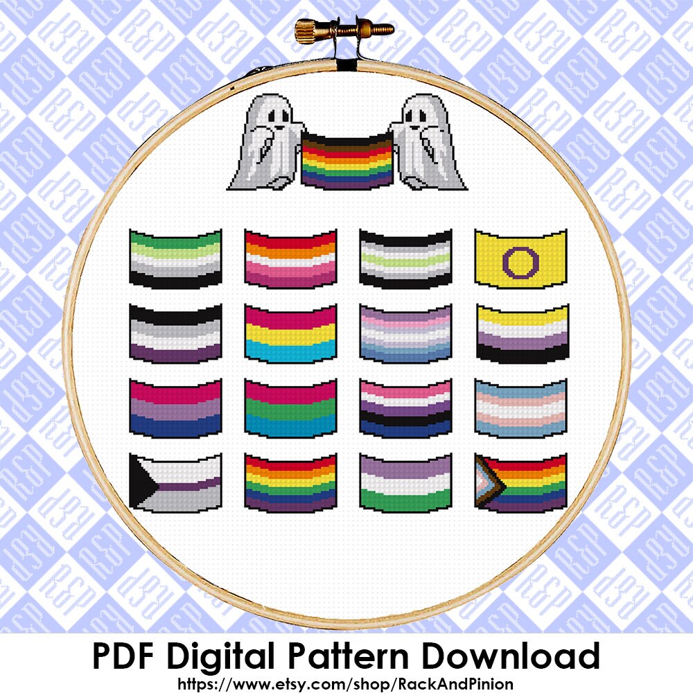 Spooky Ghosts With Pride Flags LGBTQIA Gay Pride Counted | Etsy
