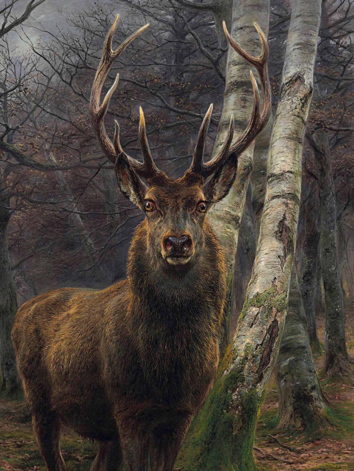 ART PRINT Vintage Deer Oil Painting Deer Painting Deer | Etsy