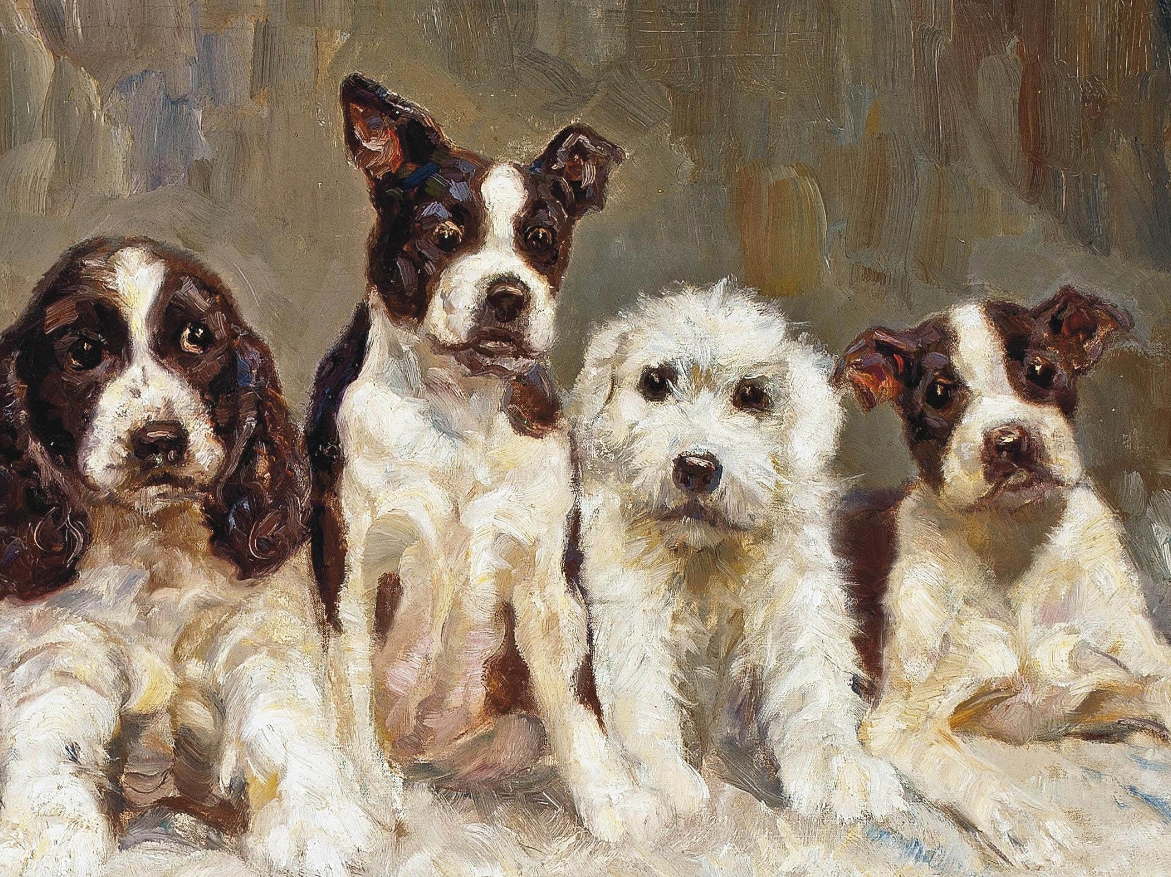 ART PRINT Pet Oil Painting Multiple Dogs Portrait - Etsy