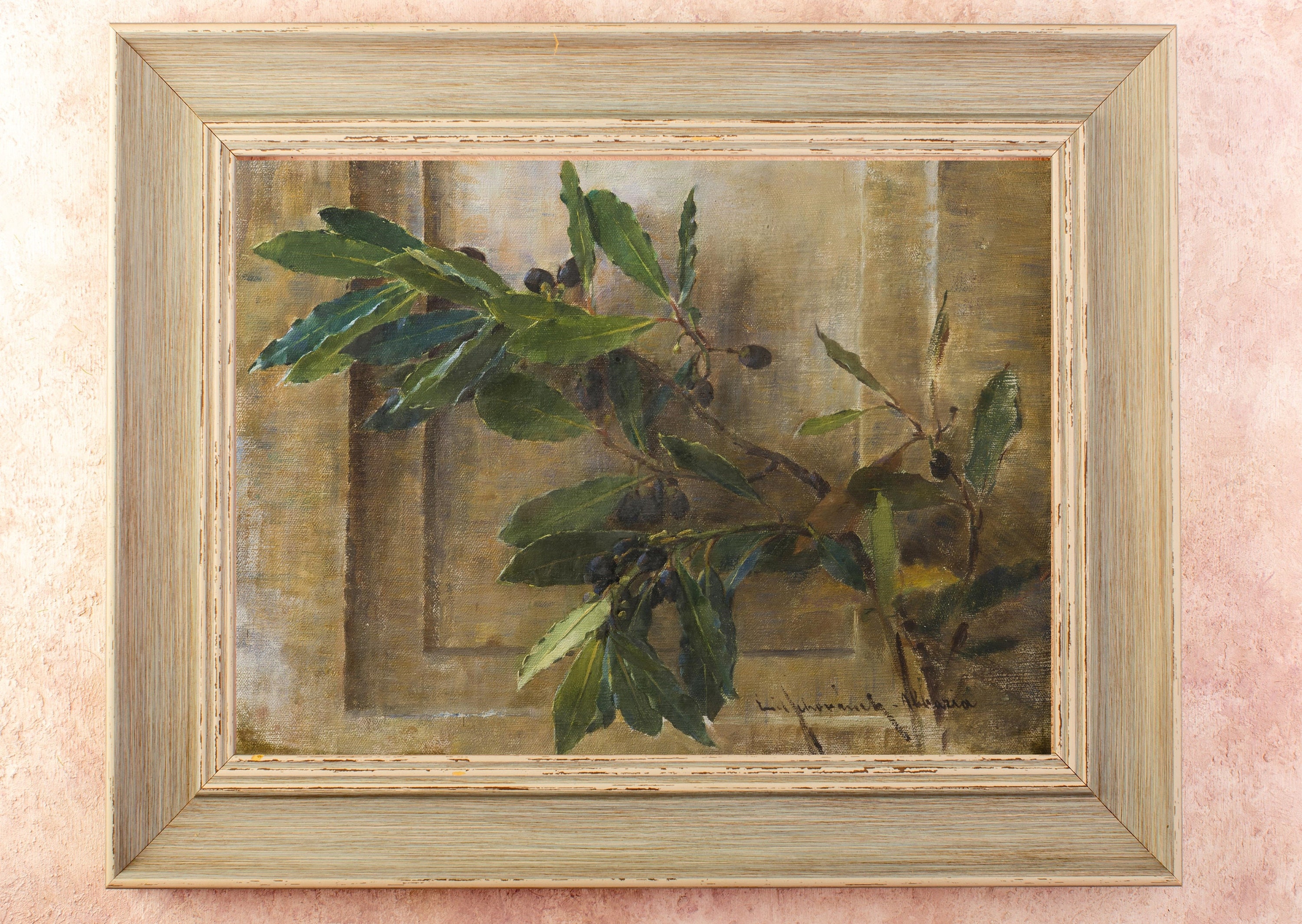 ART PRINT A Study of Laurel Oil Painting Botanical Art | Etsy