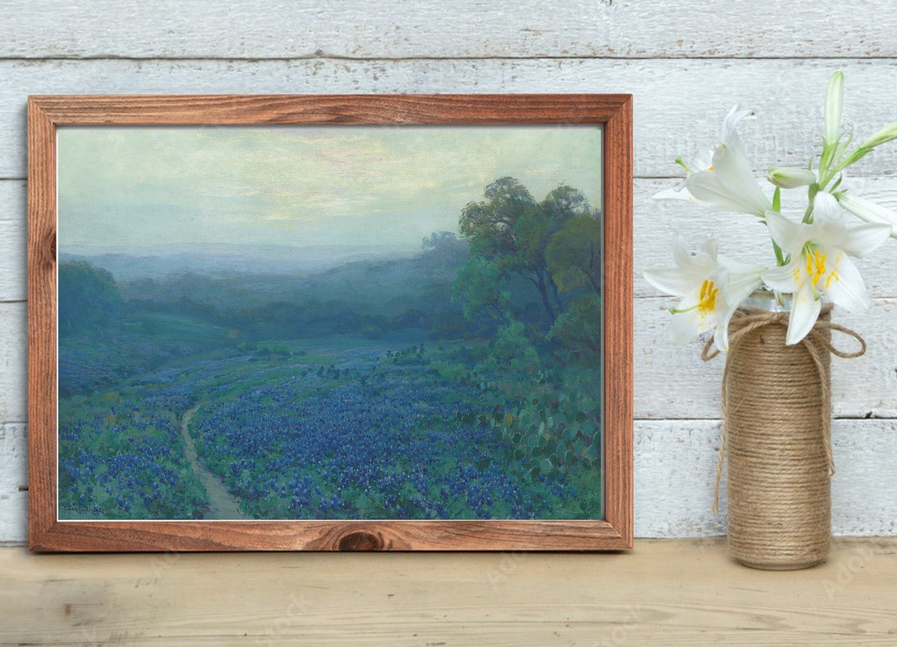 ART PRINT Path Through a Field of Bluebonnets Oil Painting - Etsy