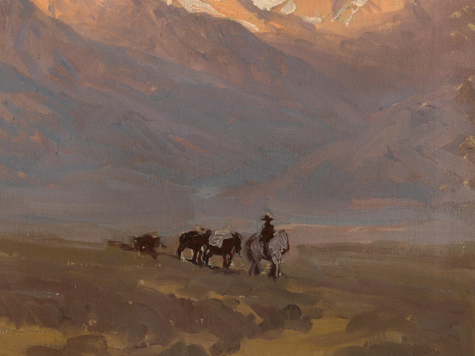 ART PRINT | Vintage Western Oil Painting | Wild West Wall Art Print ...