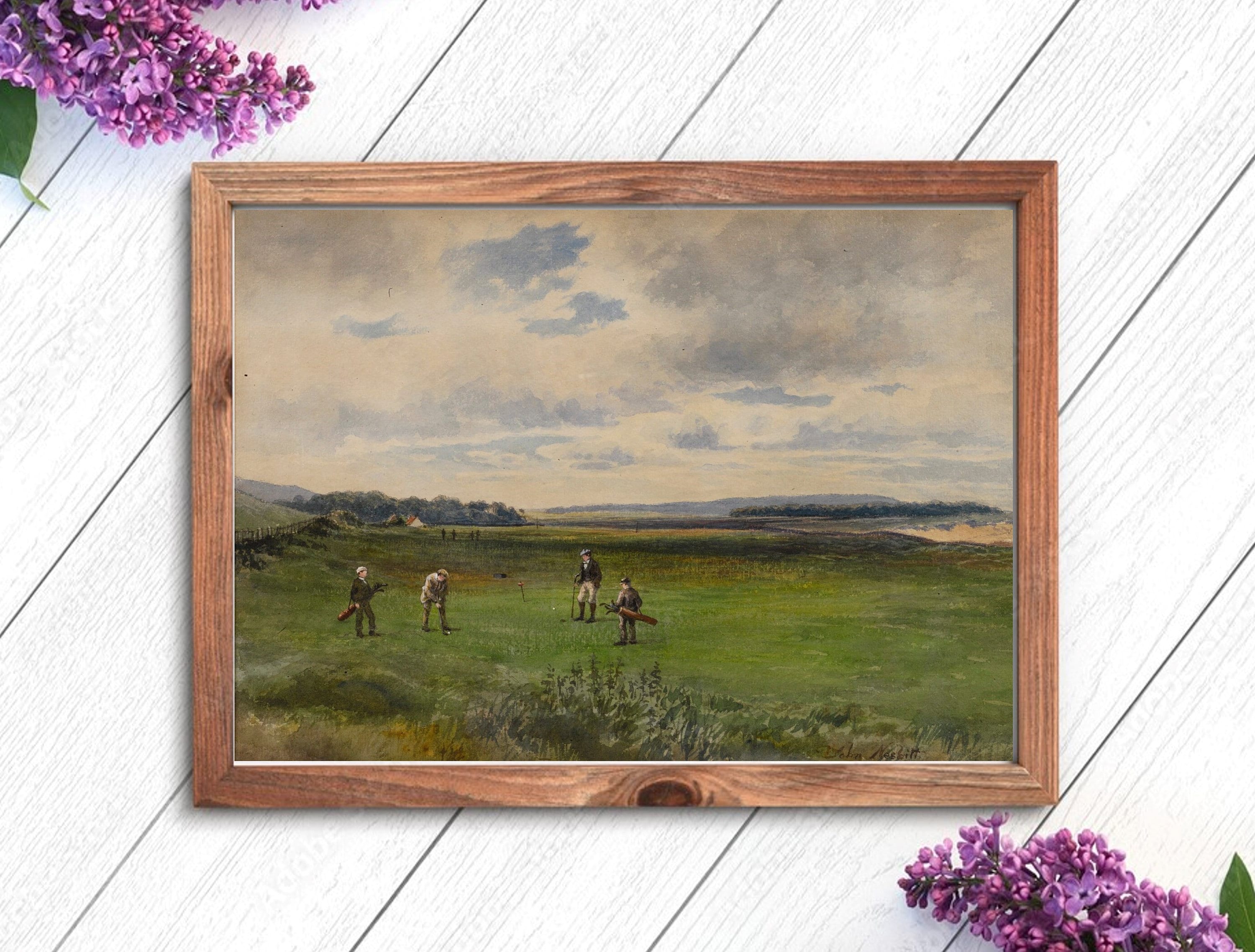 ART PRINT Vintage Golfers Watercolor Oil Painting Golf - Etsy