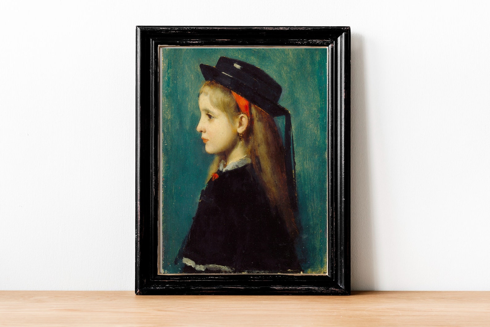 ART PRINT Antique Girl Portrait Oil Painting Vintage - Etsy