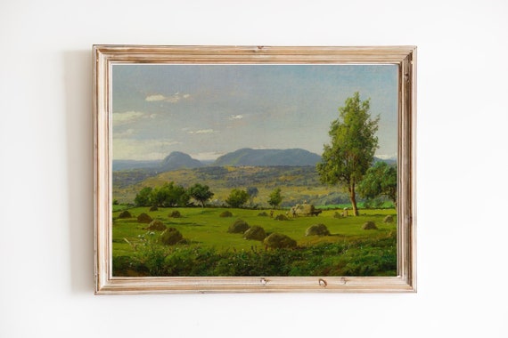 ART PRINT Vintage Haymaking Oil Painting Farm Work Art | Etsy