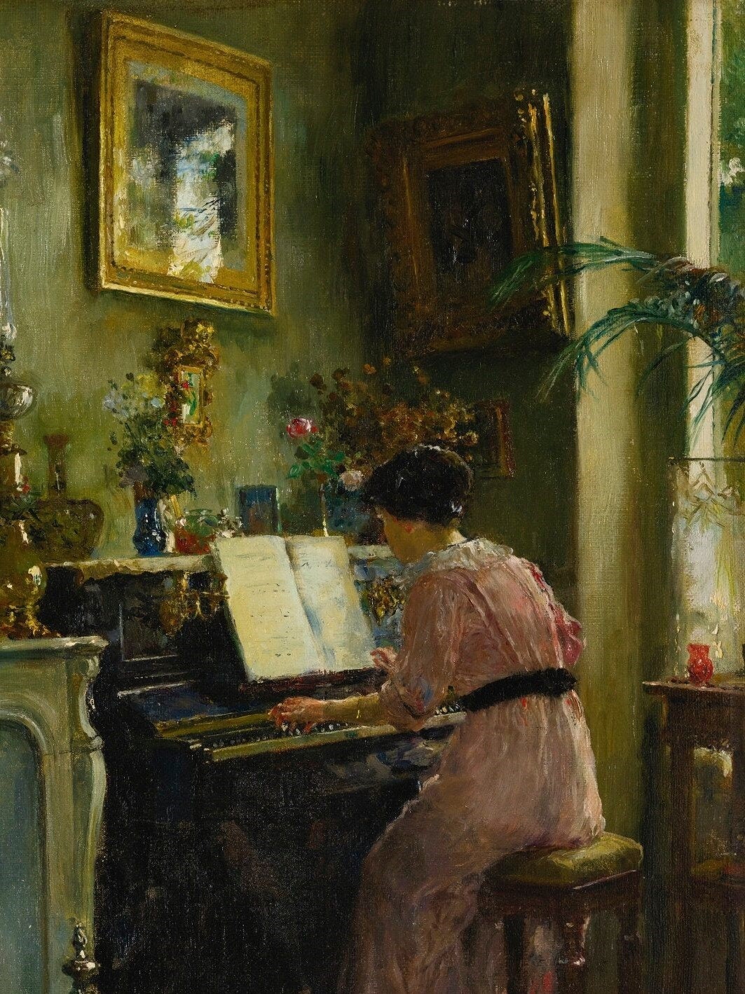 ART PRINT Woman Playing Piano Oil Painting Musical | Etsy