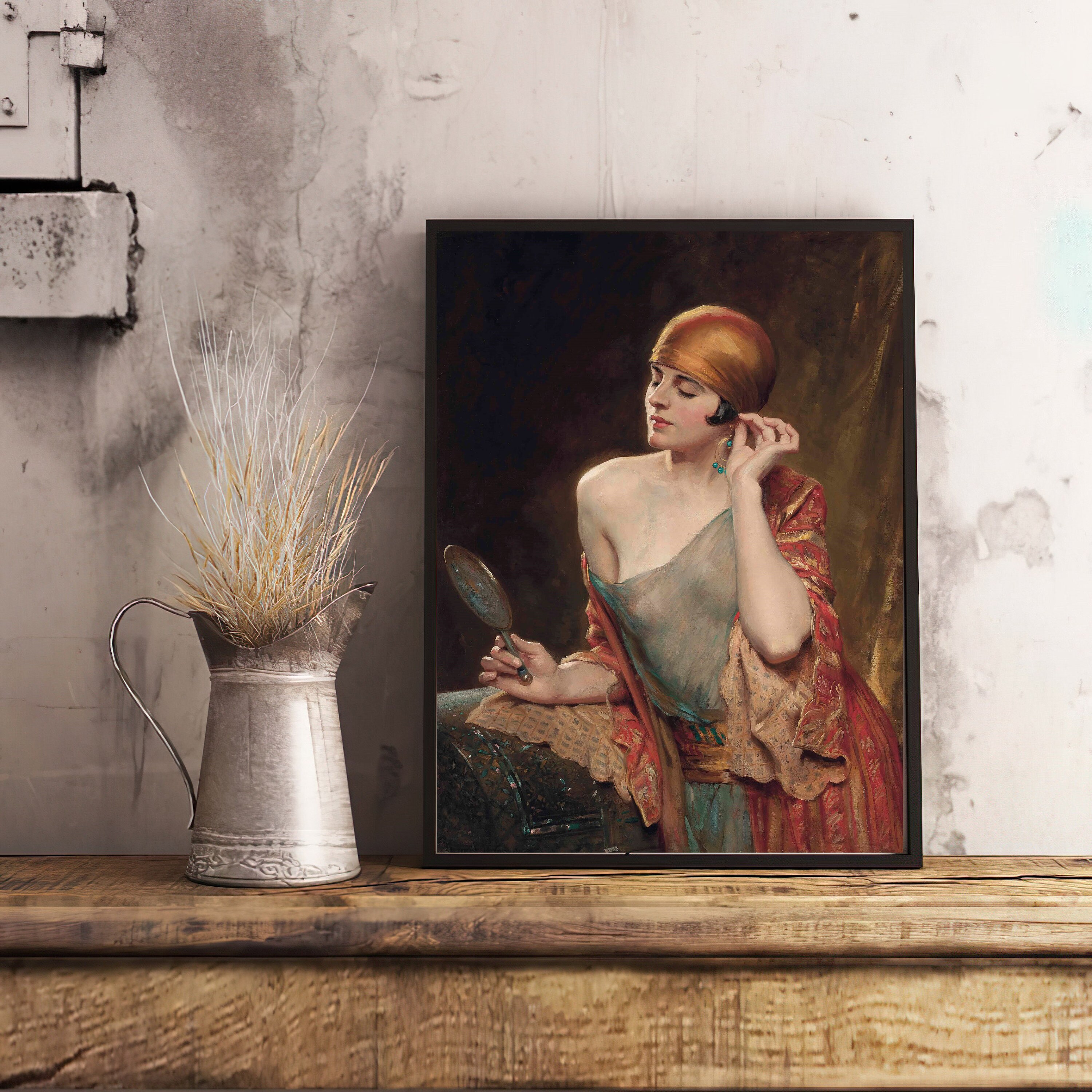ART PRINT Girl in See Through Dress Art Young Beauty Oil - Etsy