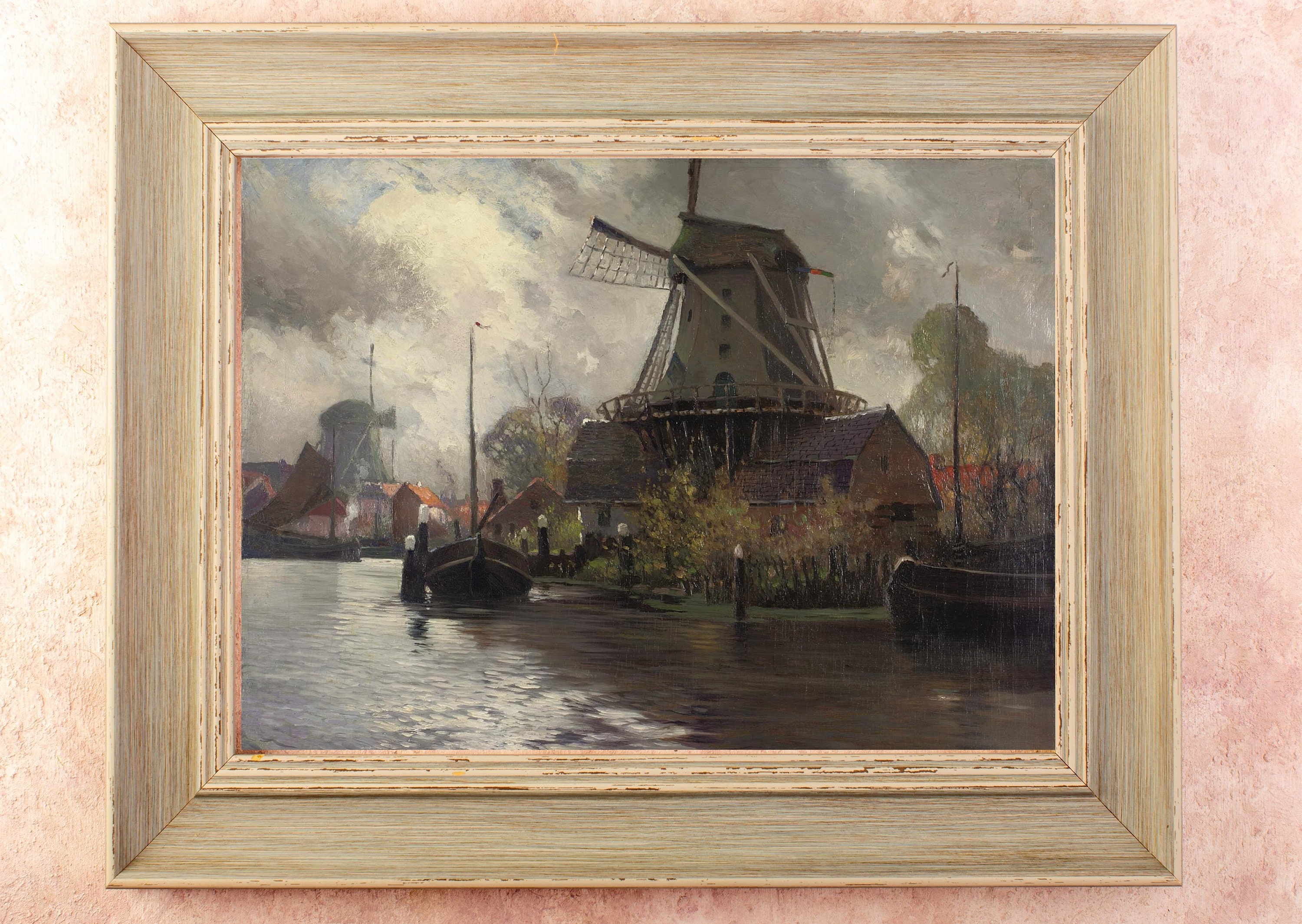 ART PRINT Dutch Windmill Oil Painting Country Landscape - Etsy