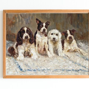 ART PRINT Pet Oil Painting Multiple Dogs Portrait - Etsy