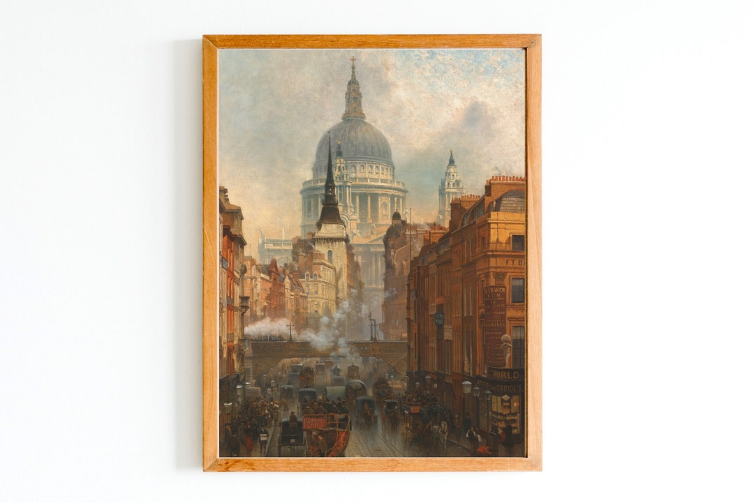 ART PRINT | Vintage London Oil Painting | Antique London Architecture ...