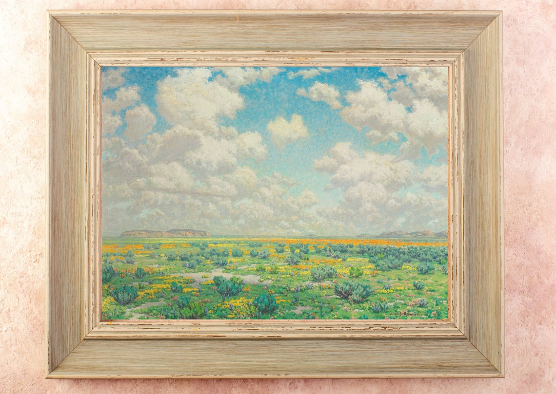 ART PRINT Vintage Valley Landscape Vintage Oil Painting - Etsy