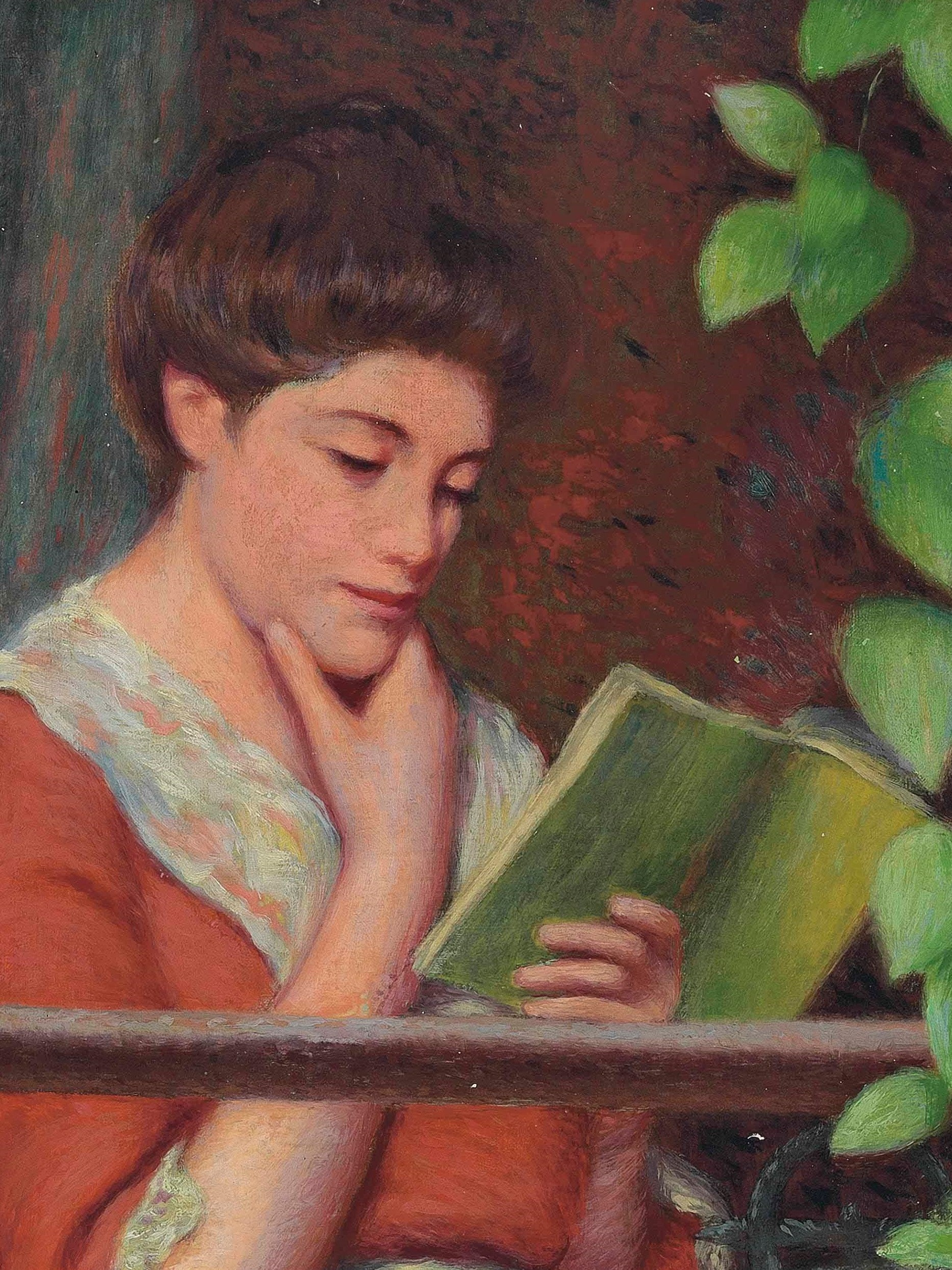 ART PRINT Woman Reading Oil Painting Woman on a Balcony | Etsy