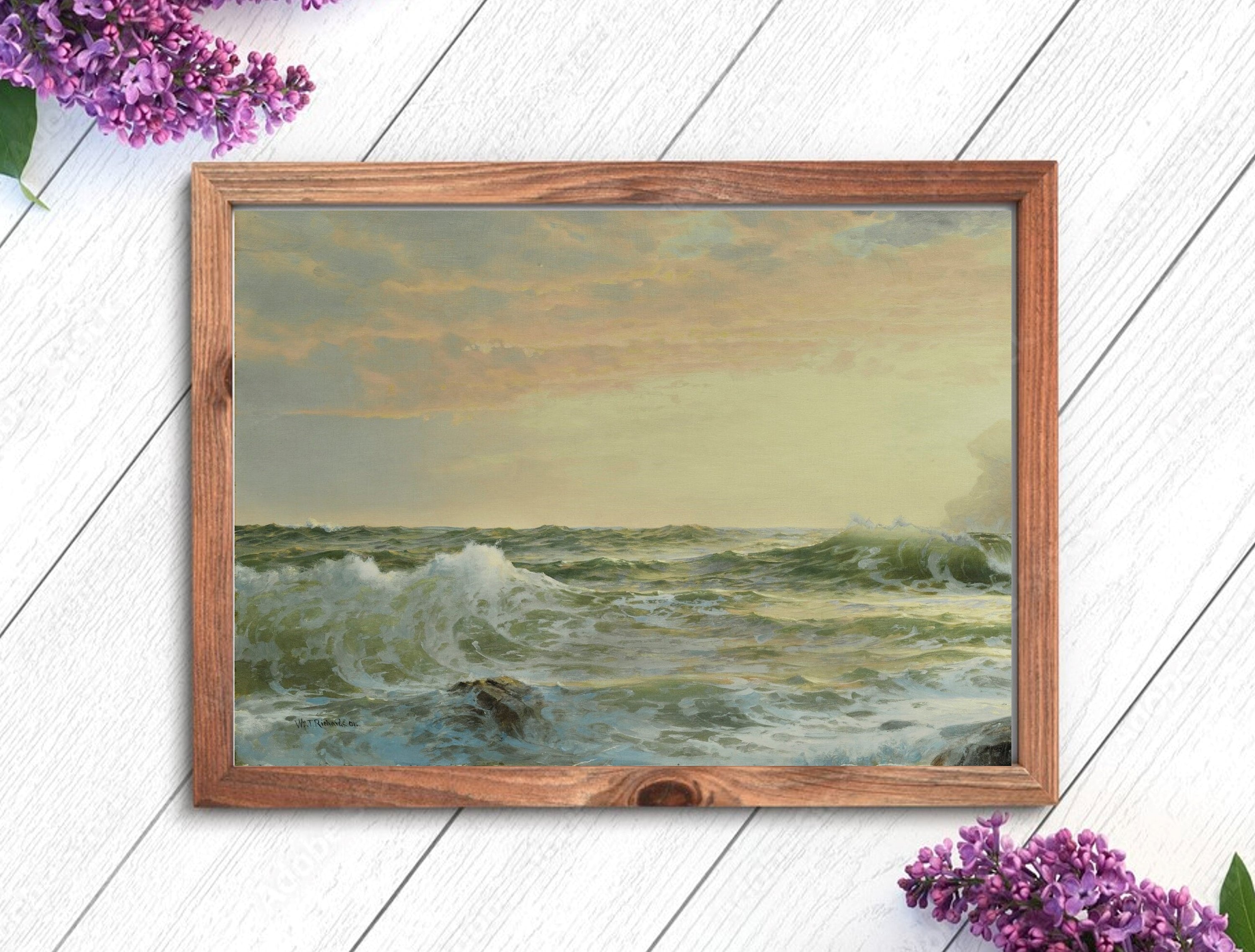 ART PRINT Vintage Ocean Waves Wall Art Print Seascape Oil - Etsy