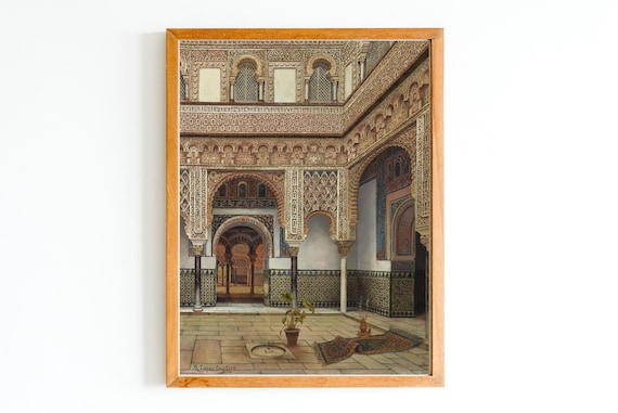ART PRINT the Alhambra Palace in Granada Oil Painting - Etsy
