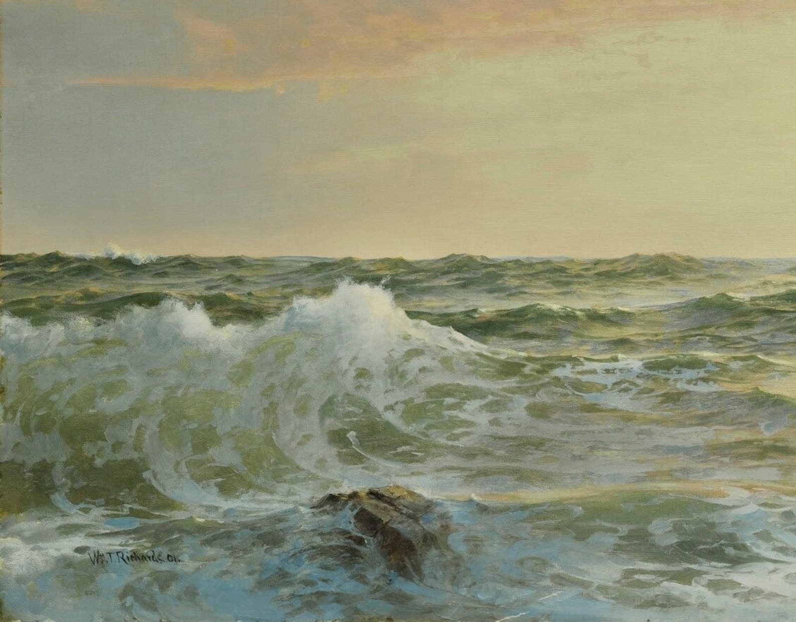 ART PRINT Vintage Ocean Waves Wall Art Print Seascape Oil | Etsy