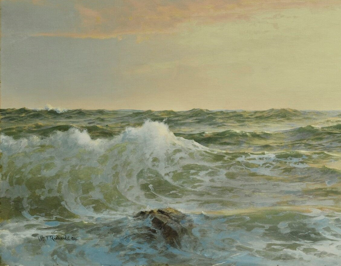 ART PRINT Vintage Ocean Waves Wall Art Print Seascape Oil | Etsy