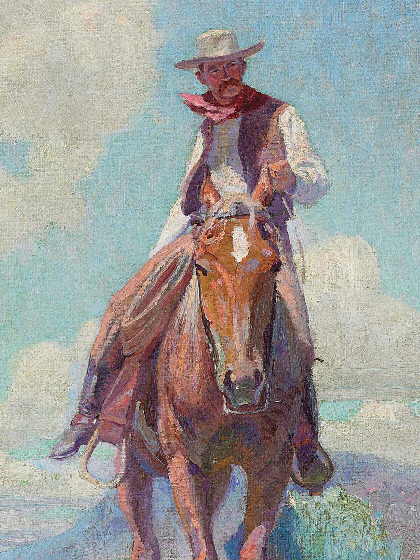 ART PRINT Vintage Western Oil Painting Antique Horse Print - Etsy