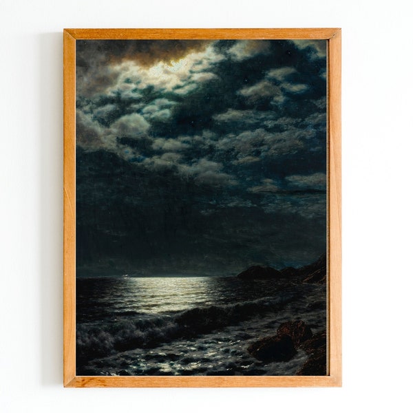 Antique Moonlight Oil Painting - Etsy