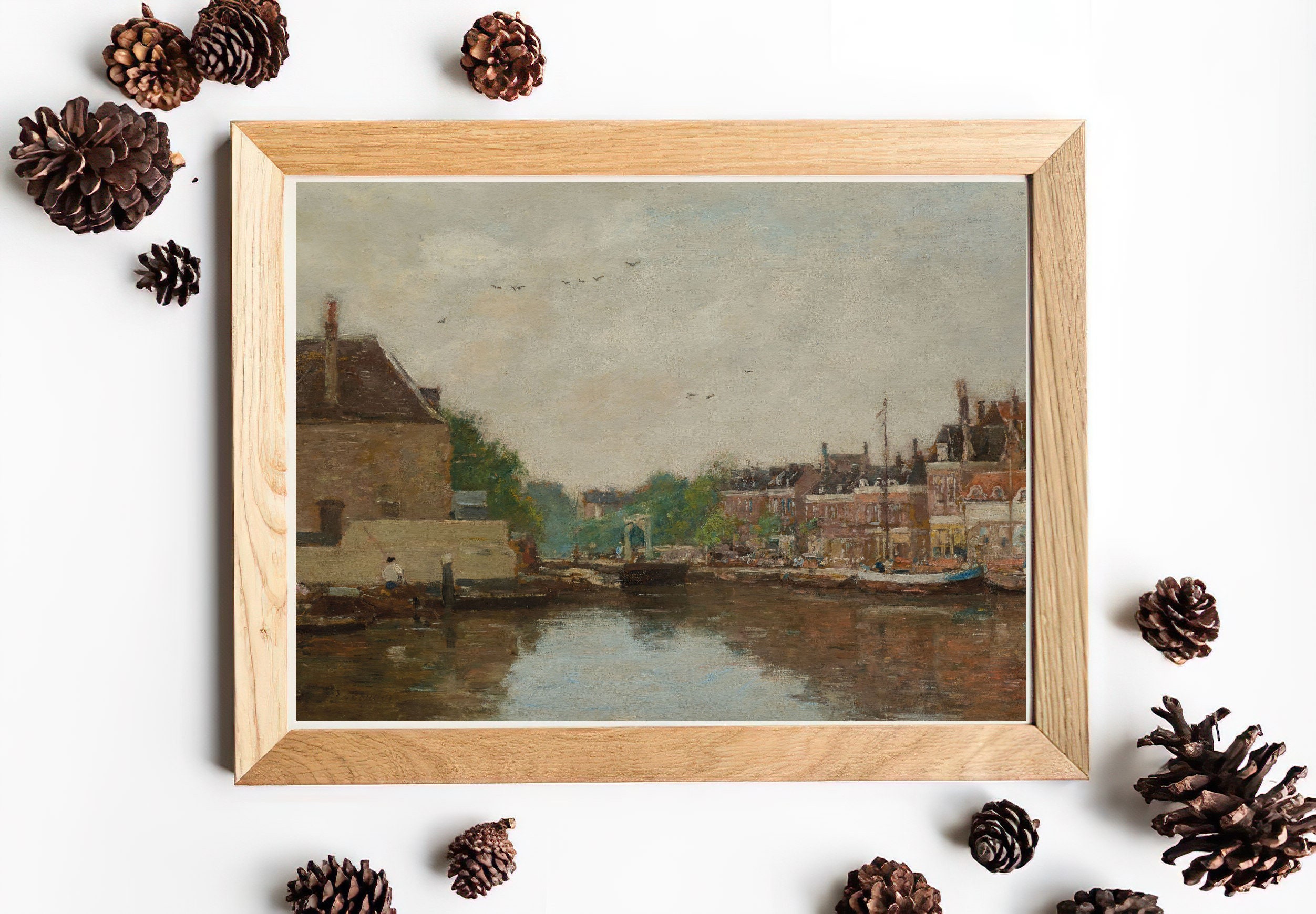 ART PRINT Netherlands Landscape Oil Painting Rotterdam - Etsy