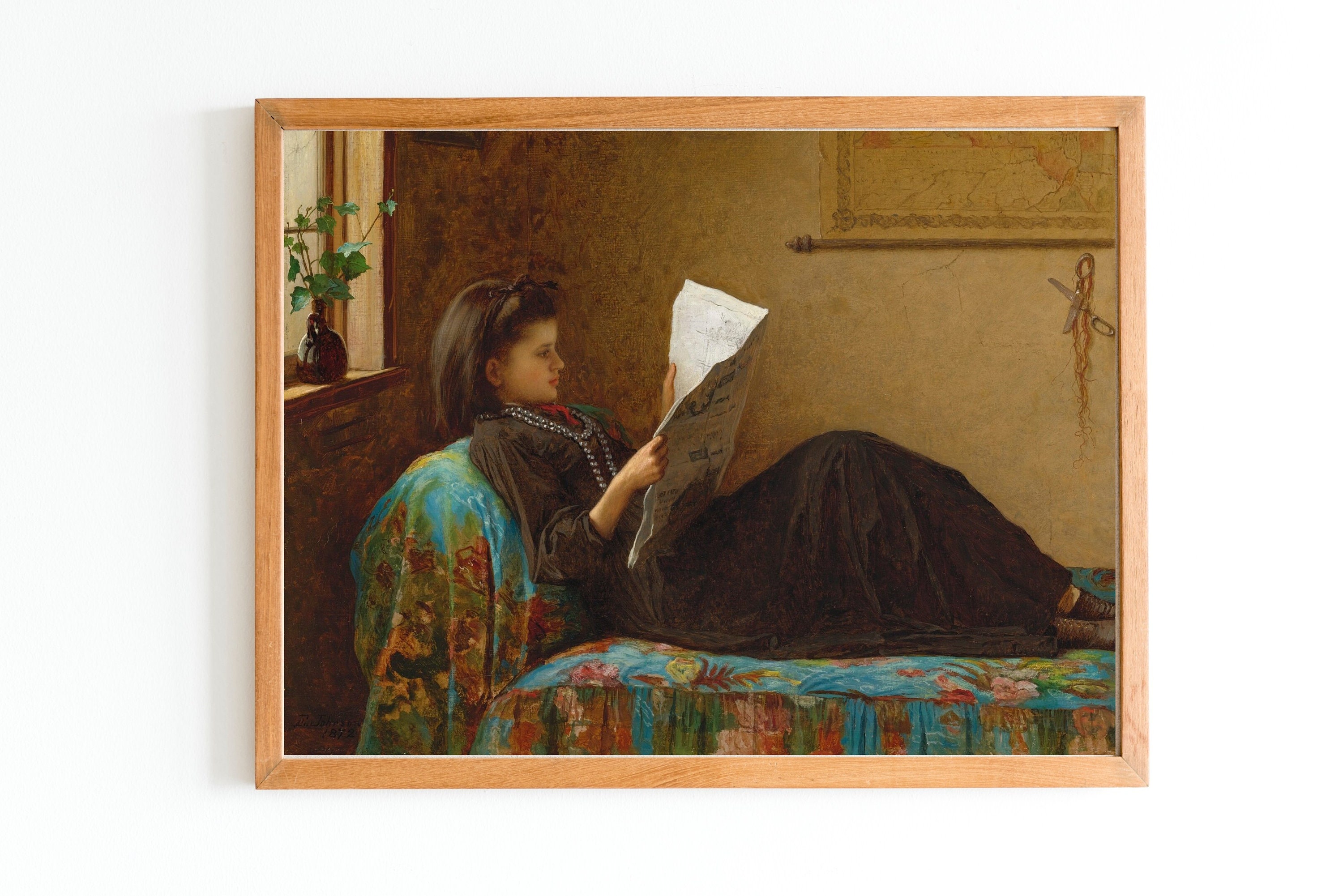 Woman Reading Newspaper Painting