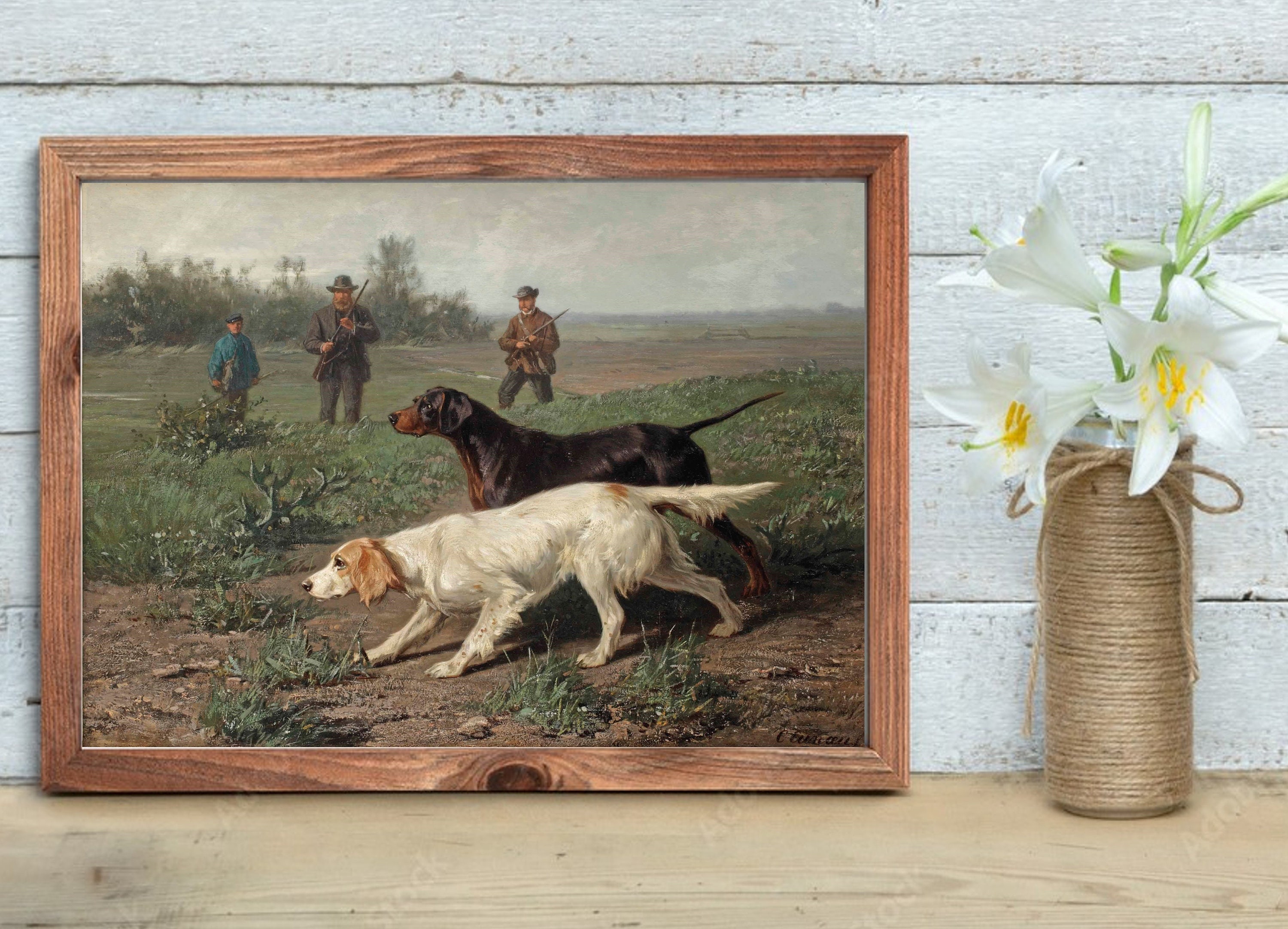 ART PRINT Two Setters in Hunt Oil Painting Fox Hunt Art - Etsy