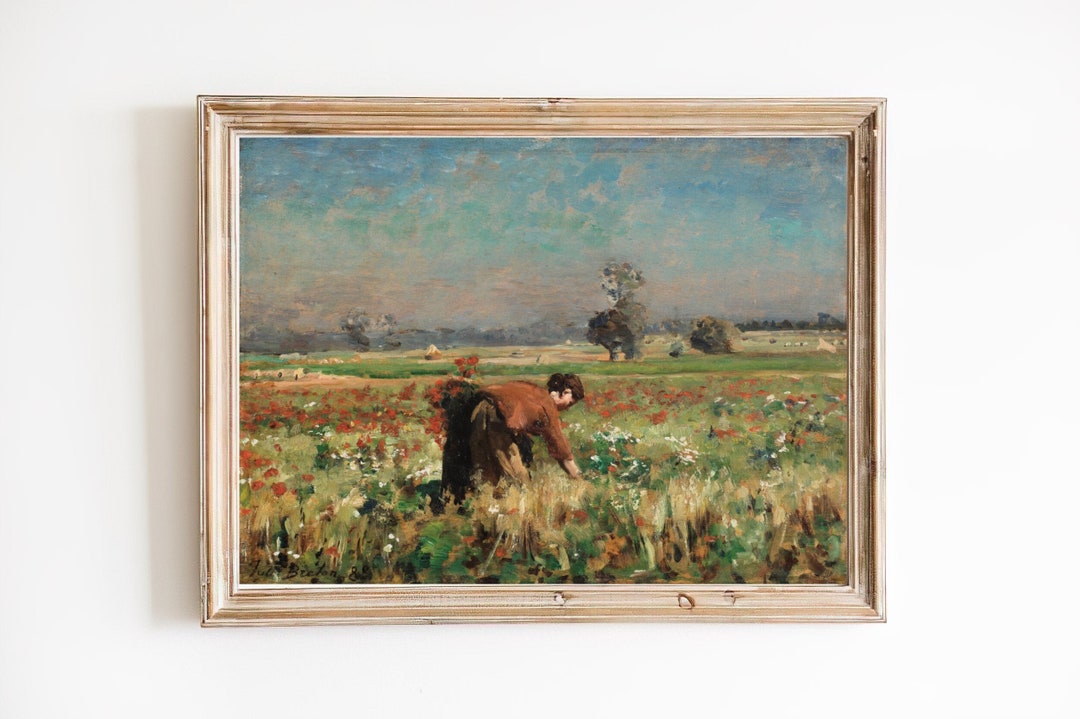 ART PRINT | the Flowery Meadow Oil Painting | Vintage Landscape Art ...