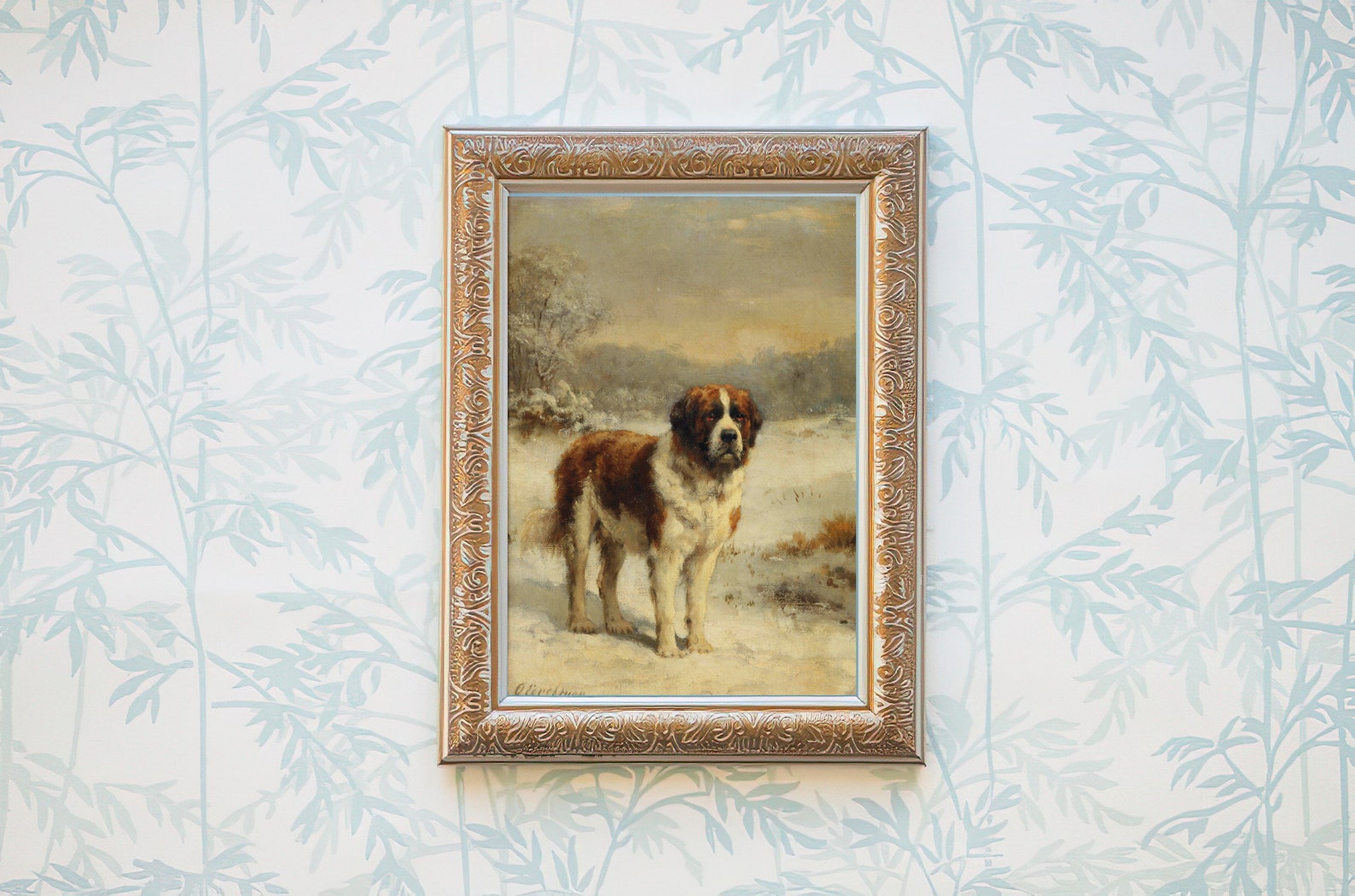 ART PRINT A Saint Bernard Oil Painting Saint Bernard Art | Etsy