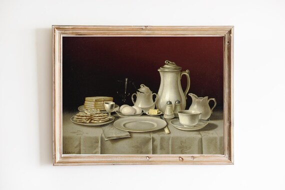 ART PRINT Still Life With Breakfast Setting Art Vintage - Etsy