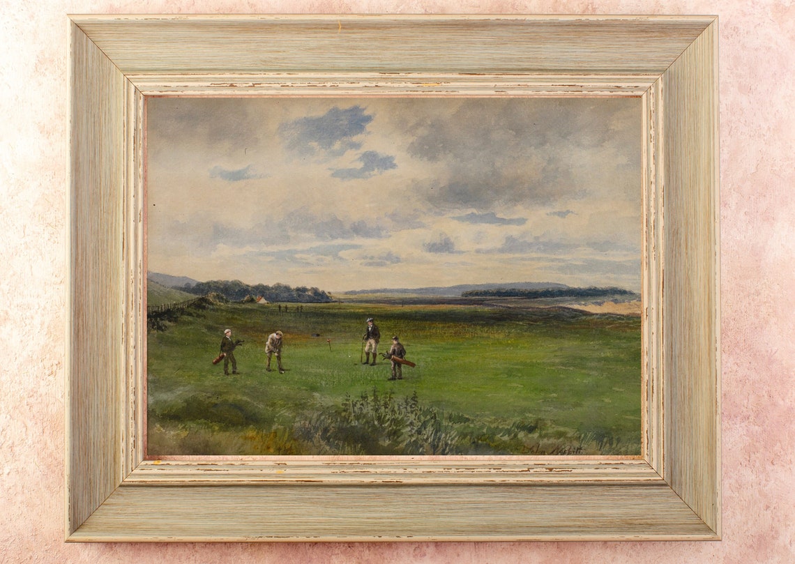 ART PRINT Vintage Golfers Watercolor Oil Painting Golf - Etsy
