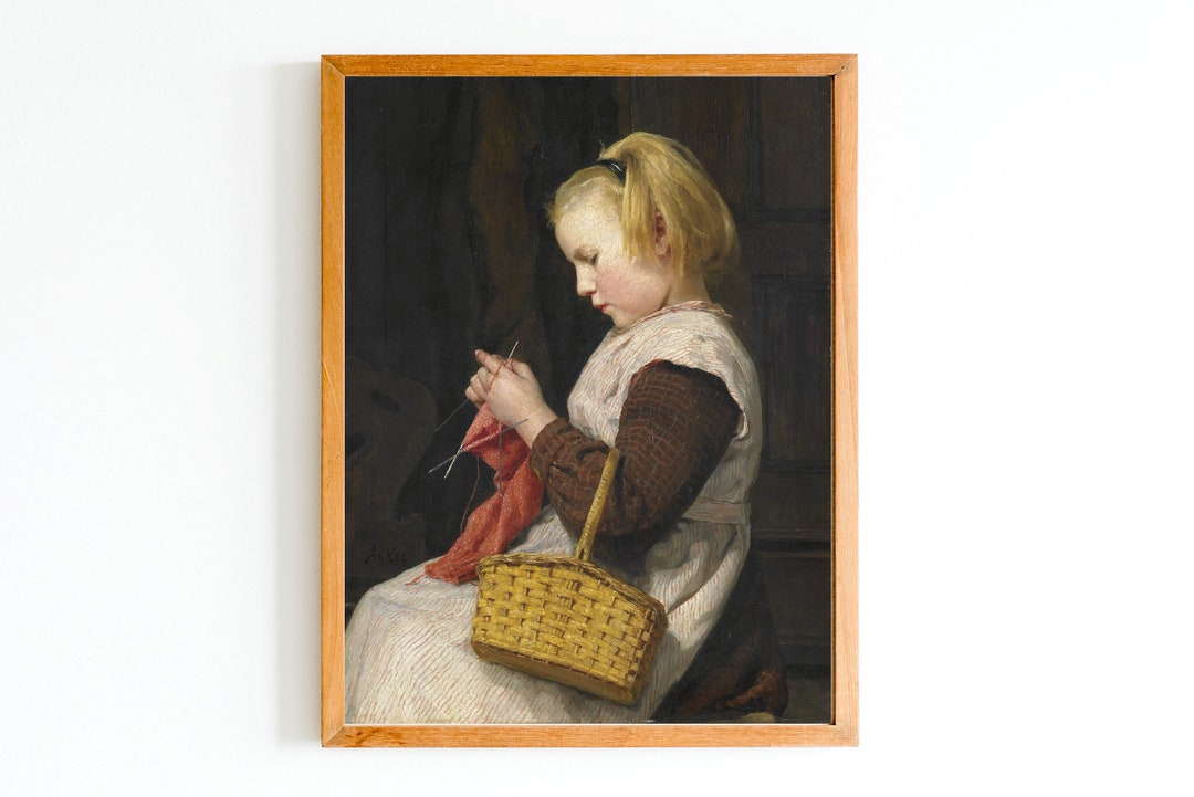 ART PRINT | Antique Girl Portrait Painting | Vintage Nursery Art ...