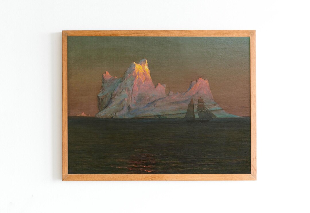 ART PRINT | the Iceberg Wall Art Print | Vintage Seascape Oil Painting ...