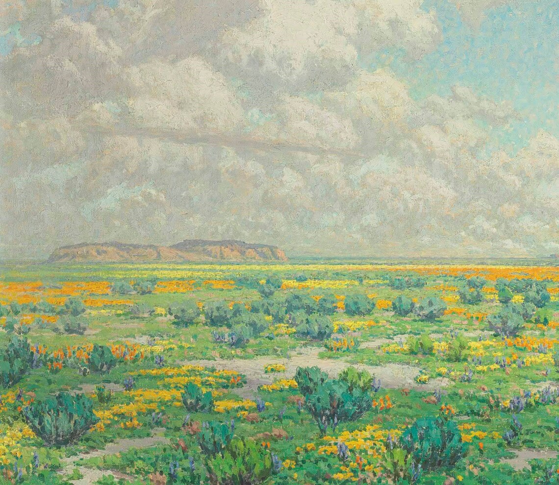 ART PRINT Vintage Valley Landscape Vintage Oil Painting | Etsy