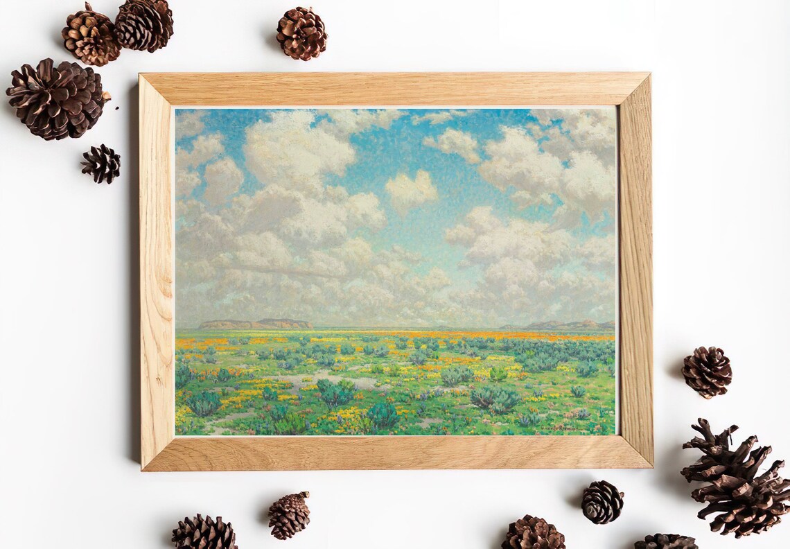 ART PRINT Vintage Valley Landscape Vintage Oil Painting | Etsy