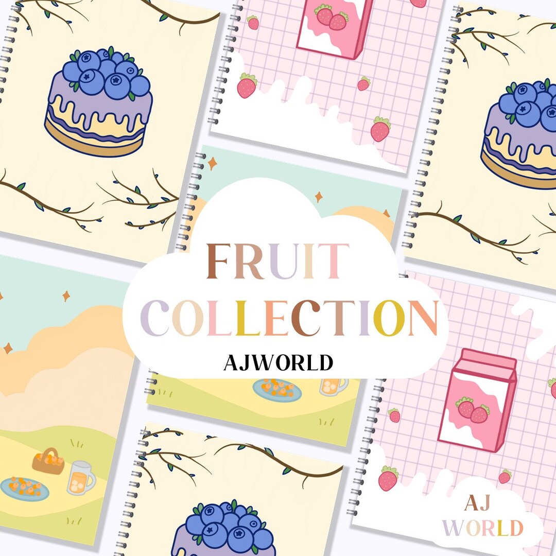 Fruit Collection Notebook L Fruit Stationery L Cute Stationery L Spiral ...