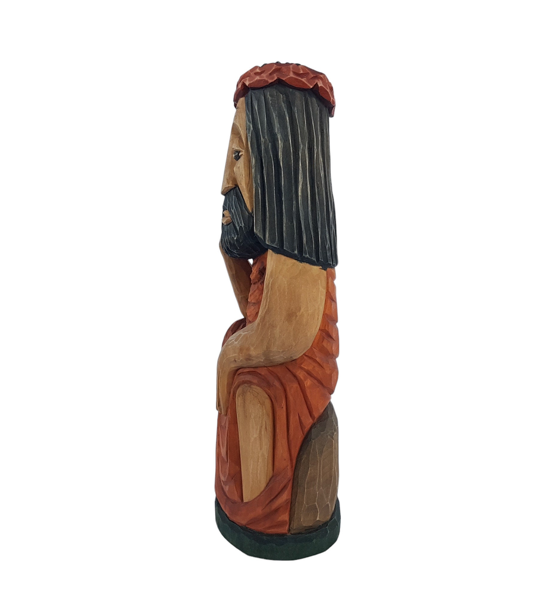 Pensive Christ / Folk Wooden Sculpture / Polish Folk Art / Handmade - Etsy