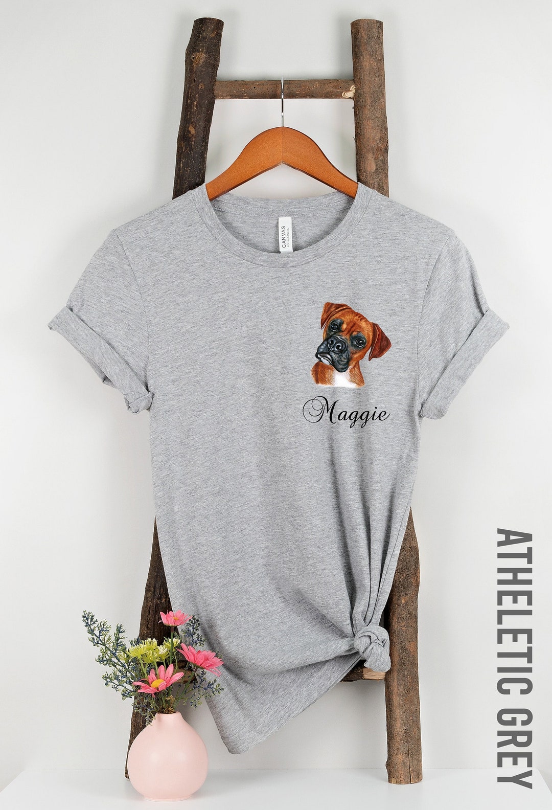 Custom Pet Lover Shirt, Boxer Dog Name, Personalized Dog Face Shirt ...