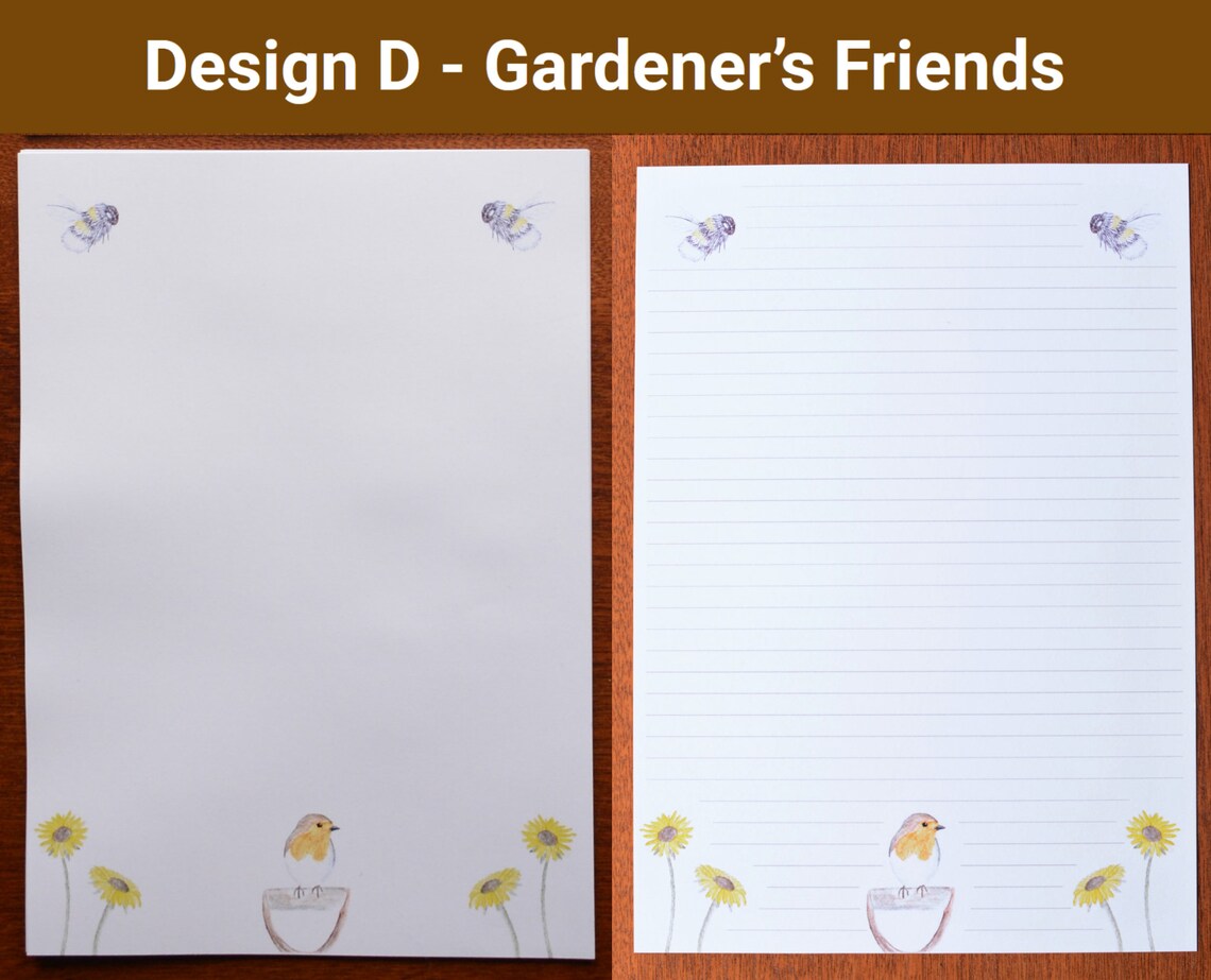 A4 Letter Writing Set Unlined Lined Writing Paper and Envelope - Etsy