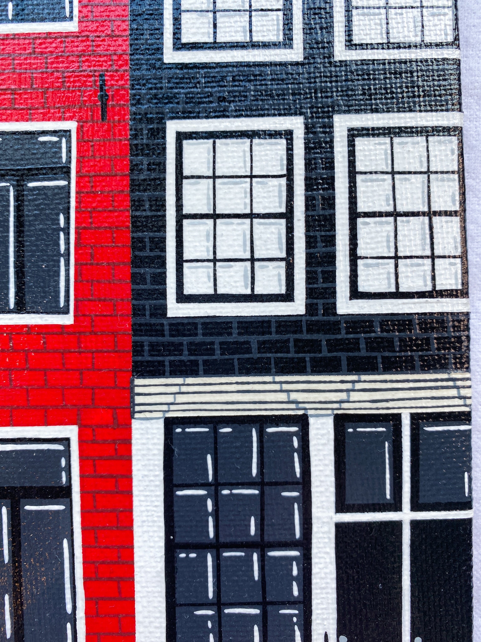 Colorful Buildings Original Painting on Canvas Board, Wall Art, 5"x7 ...