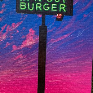 In-n-out Palm Tree Acrylic Painting on Canvas Panel, Sunset Art, 8x10 ...
