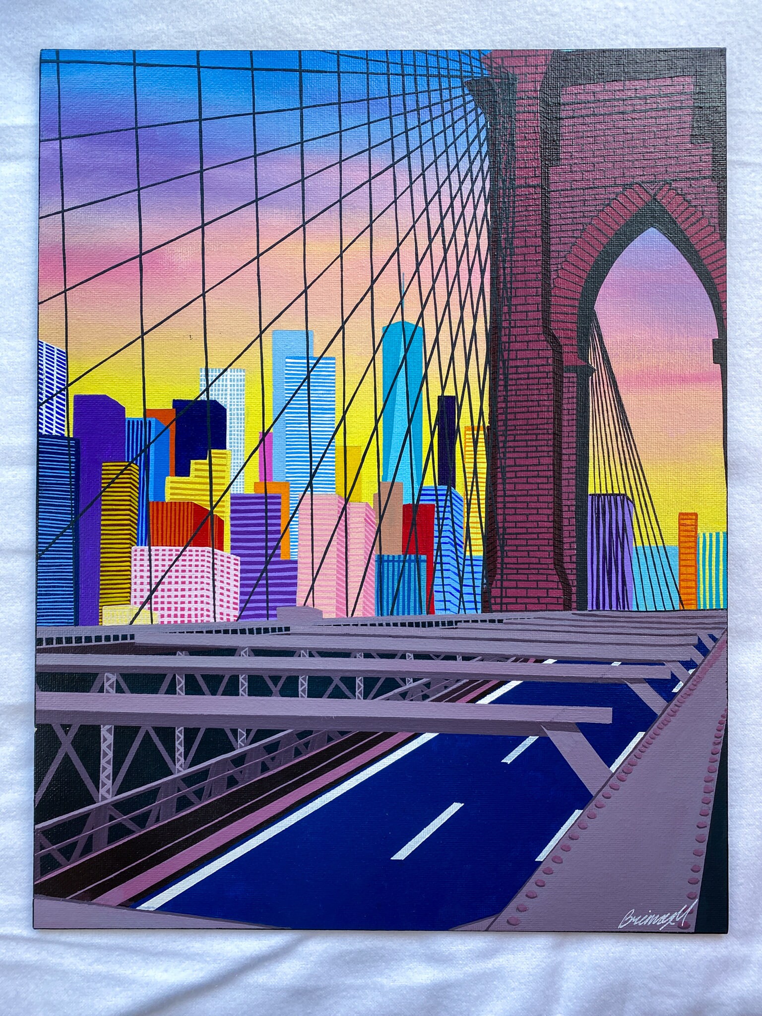 Brooklyn Bridge Sunset Painting