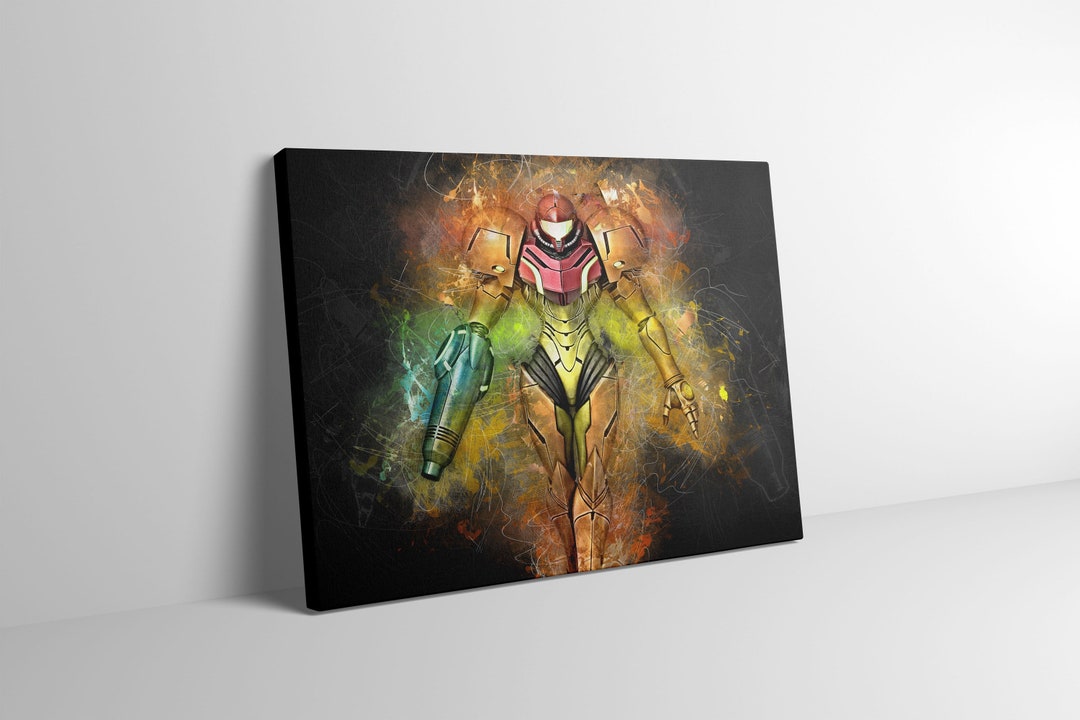 Metroid Samus Splash Canvas Print Wall Art Nintendo Gaming - Etsy