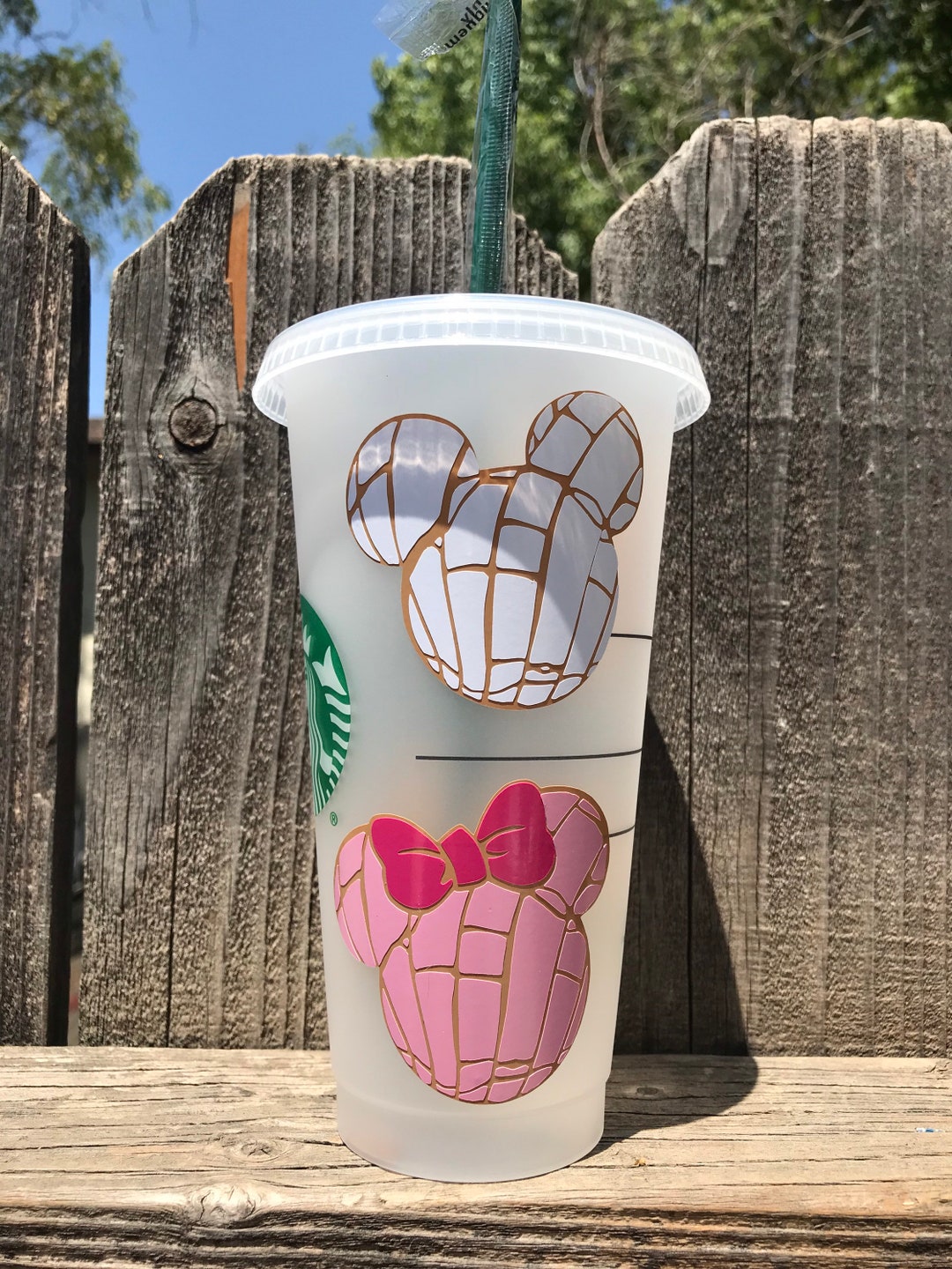 Concha Starbucks Reusable Cup Mexican Bread Lid & Straw Party Favors ...