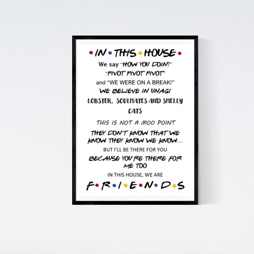 In This House We Do Friends Print - Etsy