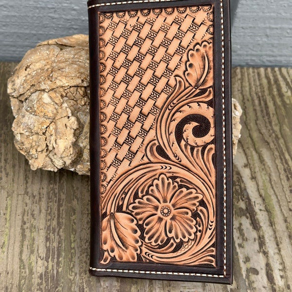 Hand Tooled Leather Wallet - Etsy