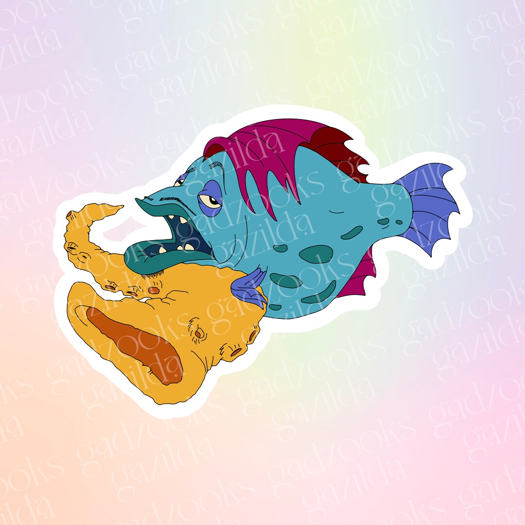 Magic Movie, Little Mermaid Sticker, Fluke Duke of Soul Sax, Hand-drawn ...