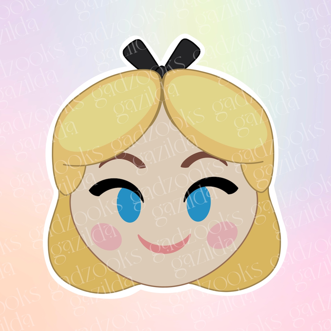 Alice in Wonderland, Alice Head Emoji Sticker, Waterproof Vinyl Sticker ...