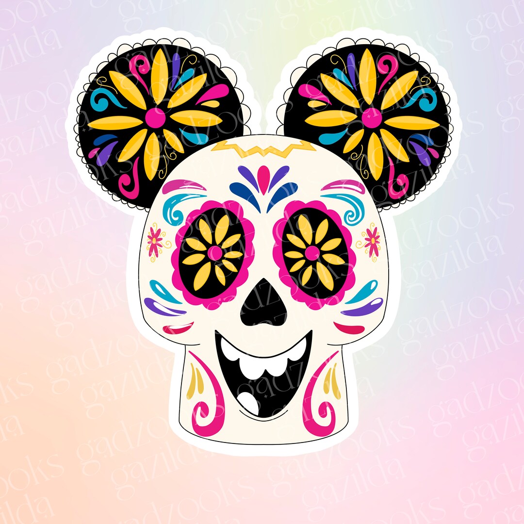 Magic Halloween Sticker, Coco Mickey Skull, Waterproof Vinyl Sticker ...