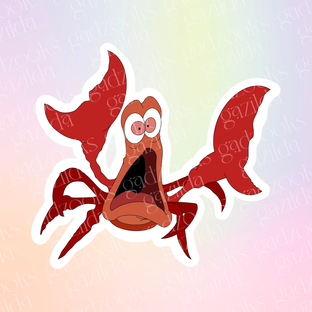 Magic Movie, Little Mermaid Sticker, Sebastian Crab Screaming, Hand ...